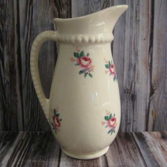 Royal Copley | Accents | Royal Copley Small Pitcher Vase Pink Roses ...